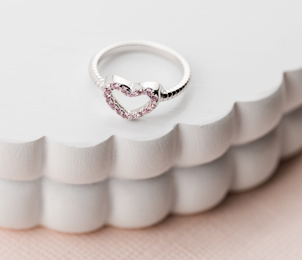 Little Girls Sterling Silver Pink CZ Heart Baby Ring – Cherished ...