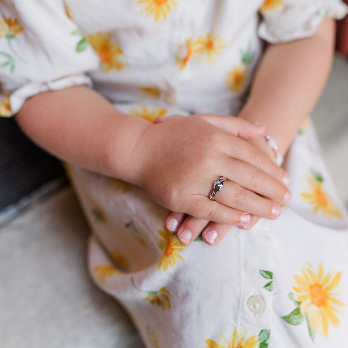 Sterling Silver Baby Ring with Heart Embellishment for Little Girls ...