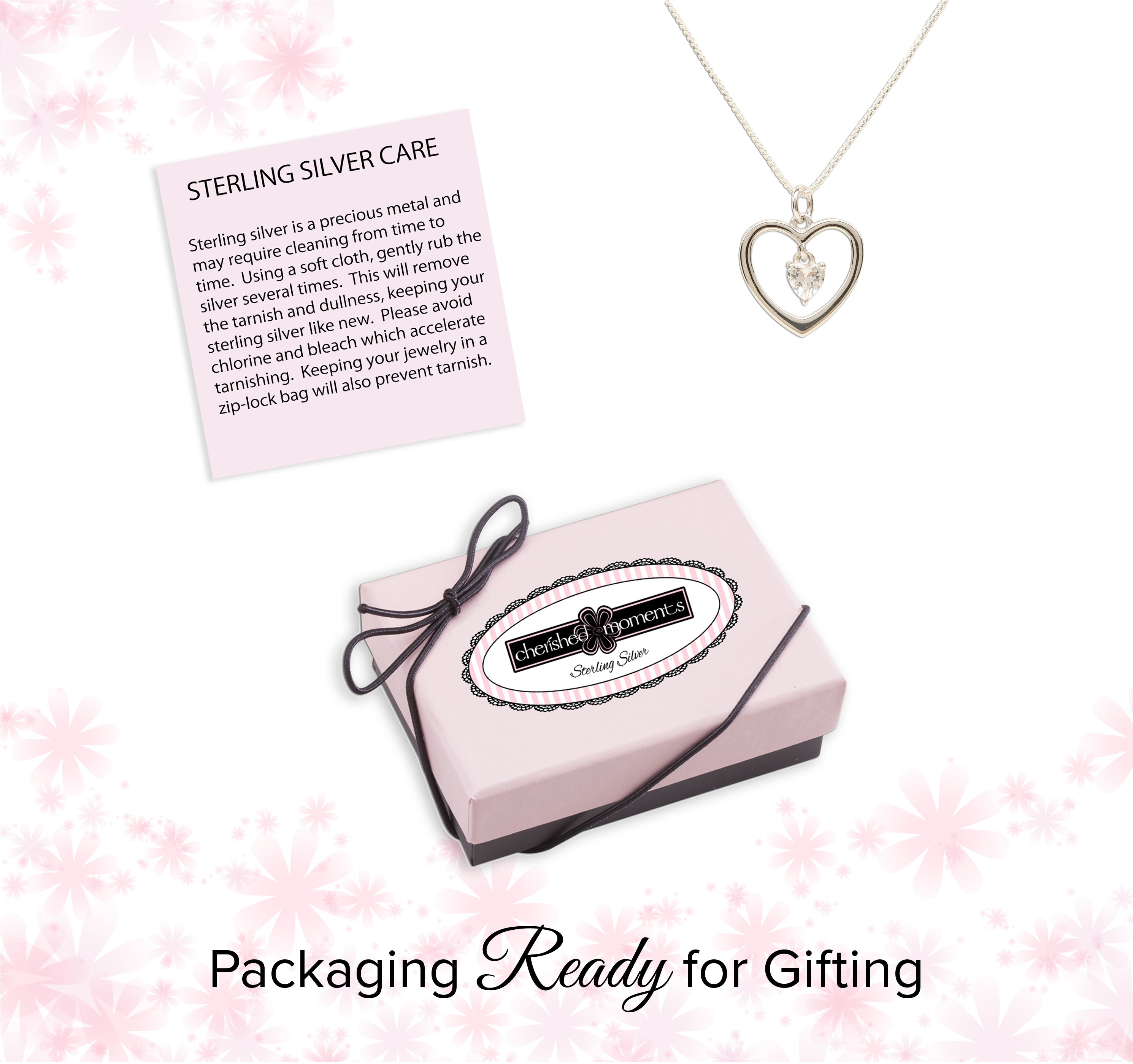 Sterling Silver Dancing Heart Birthstone Necklace for Little Girls ...