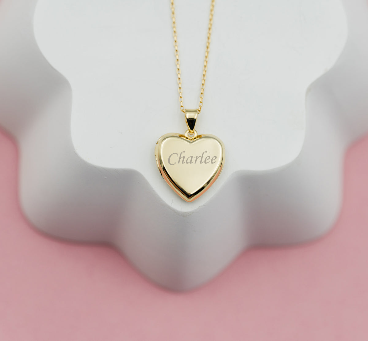 14K Gold-Plated Girls Personalized Heart Locket Necklace – Cherished ...