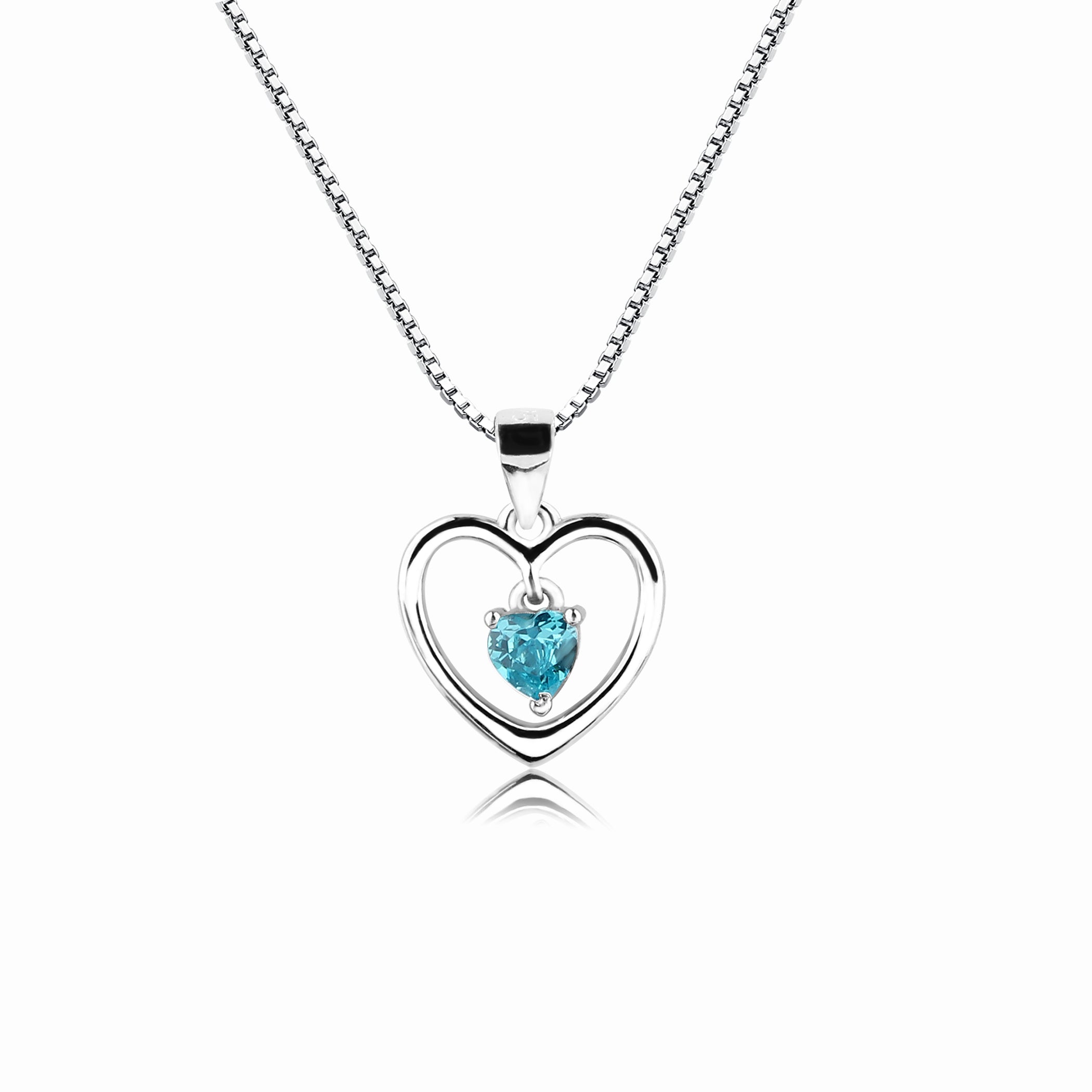 Sterling Silver Dancing Heart Birthstone Necklace for Little Girls ...