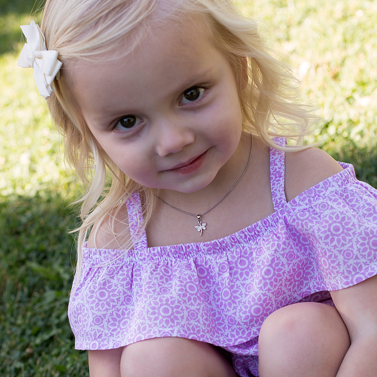 Girls Sterling Silver Dragonfly Necklace for Children and Kids ...