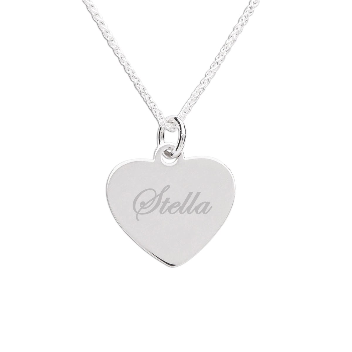 Children's Sterling Silver Engraveable Heart Necklace for Little Girls ...