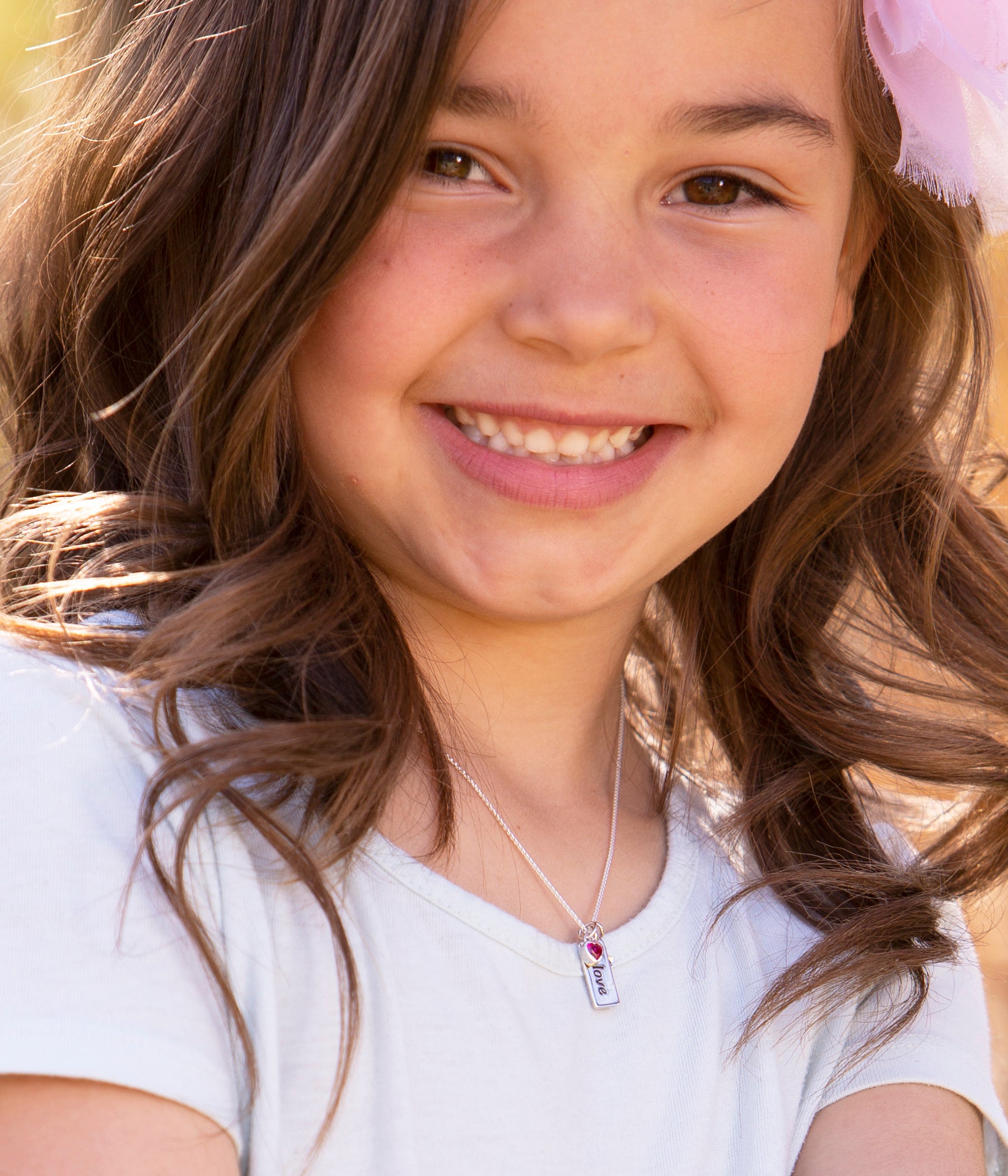 Children's Sterling Silver Love Necklace with Heart for Girls ...