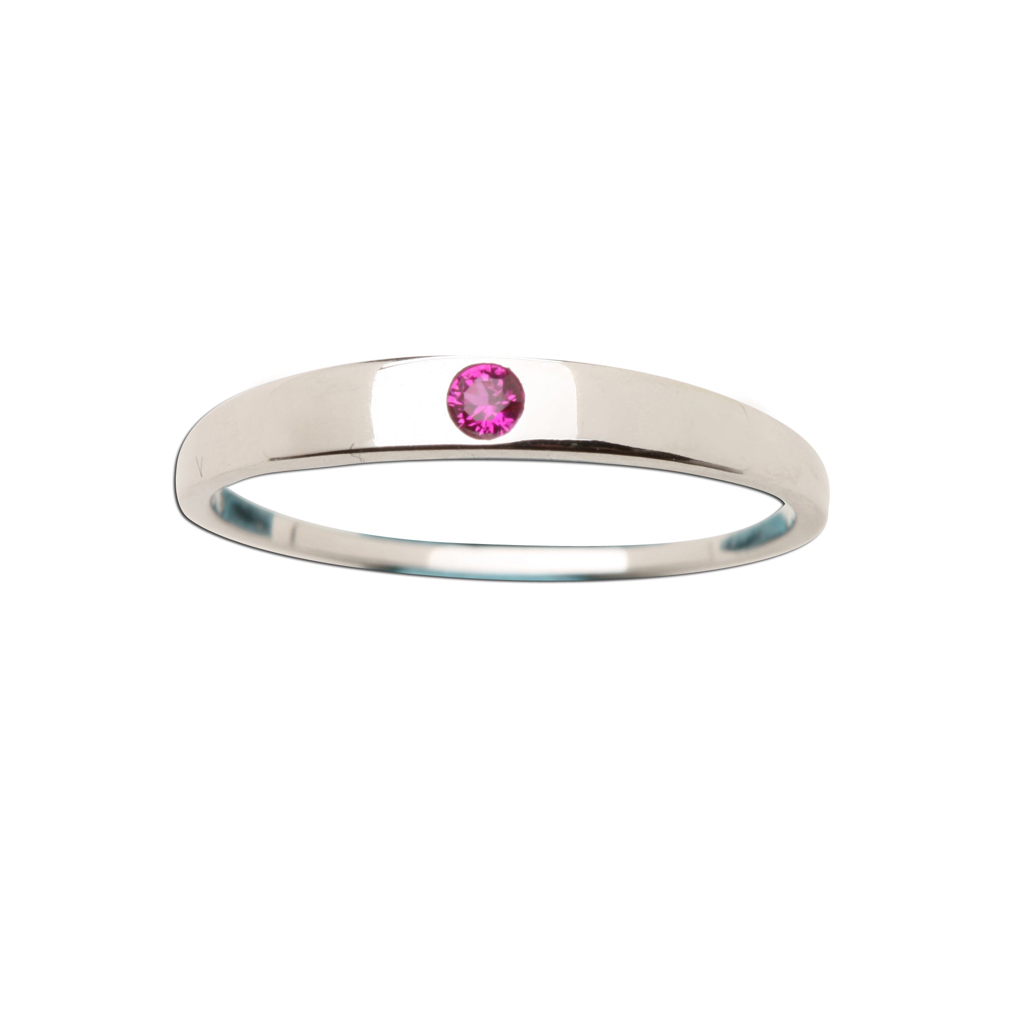 Sterling Silver Baby Ring with Ruby CZ for Girls – Cherished Moments ...