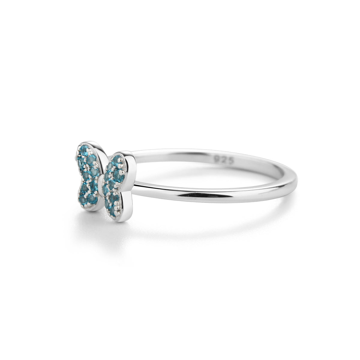 Sterling Silver Aqua CZ Butterfly Baby Ring for Little Girls Jewelry ...