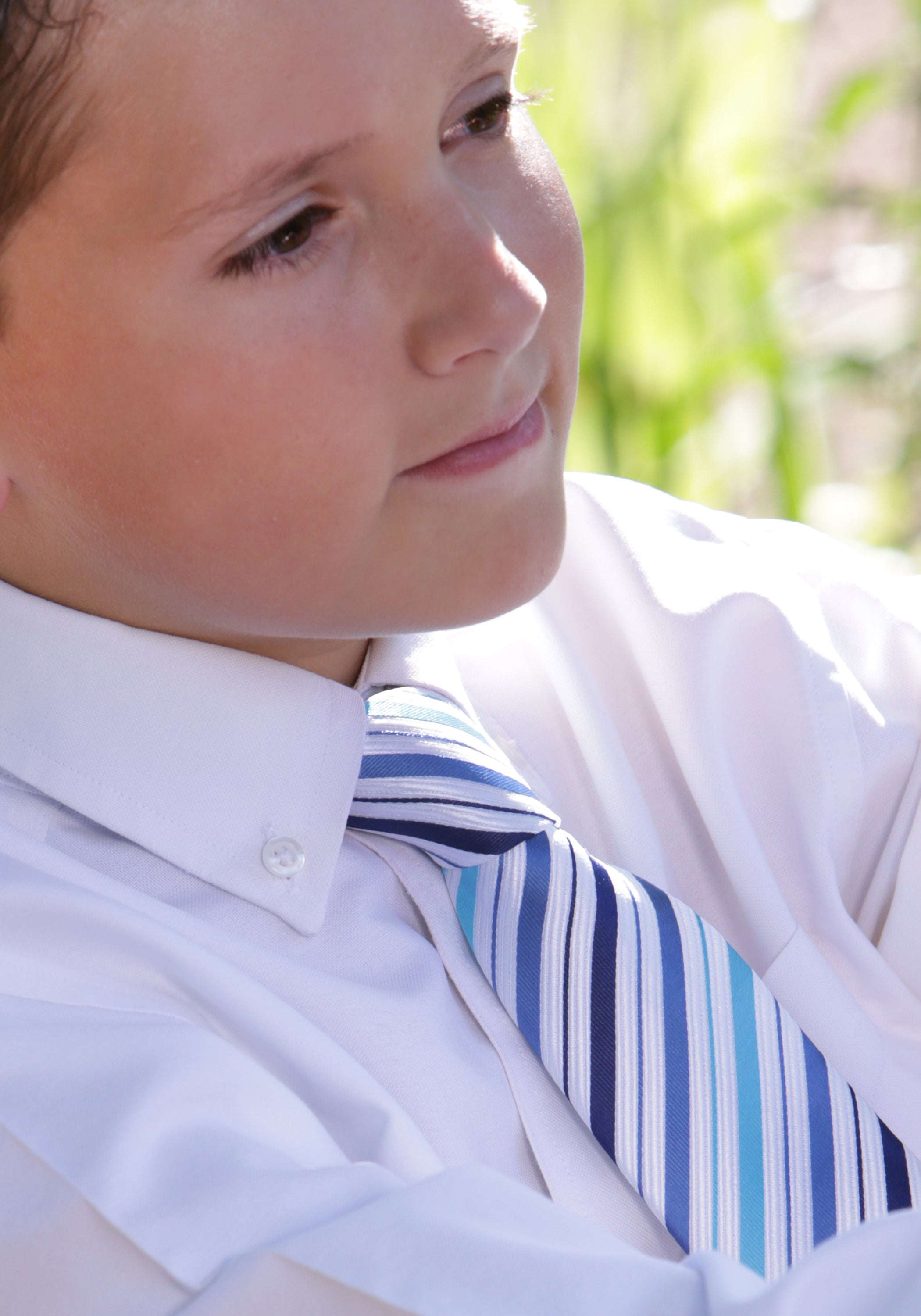 LDS Baptism Blue Striped Tie with CTR Oval Tie Pin Boys Baptism Gift ...