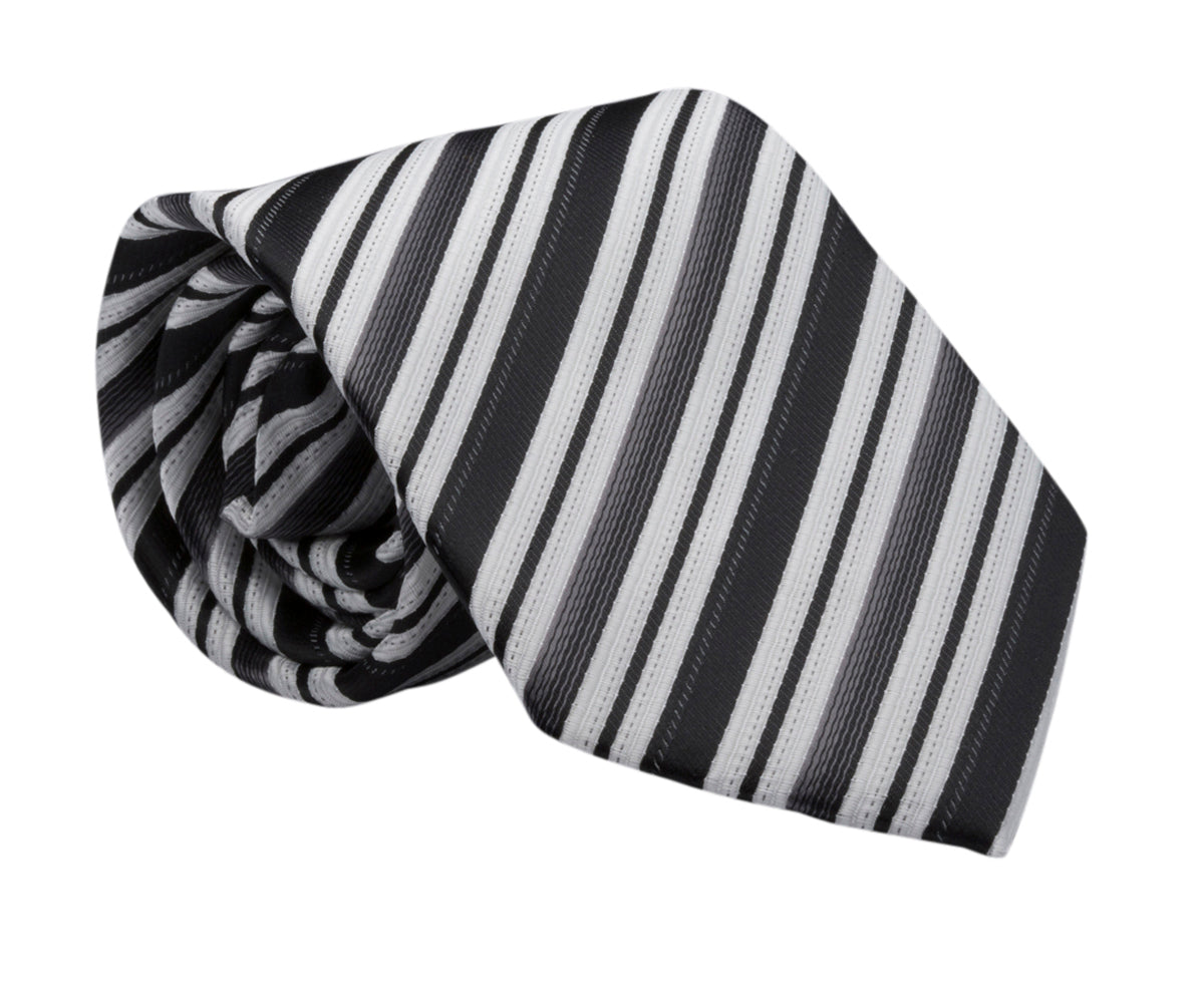 LDS Baptism Black Striped Tie with CTR Oval Tie Pin Boys Baptism Gift ...