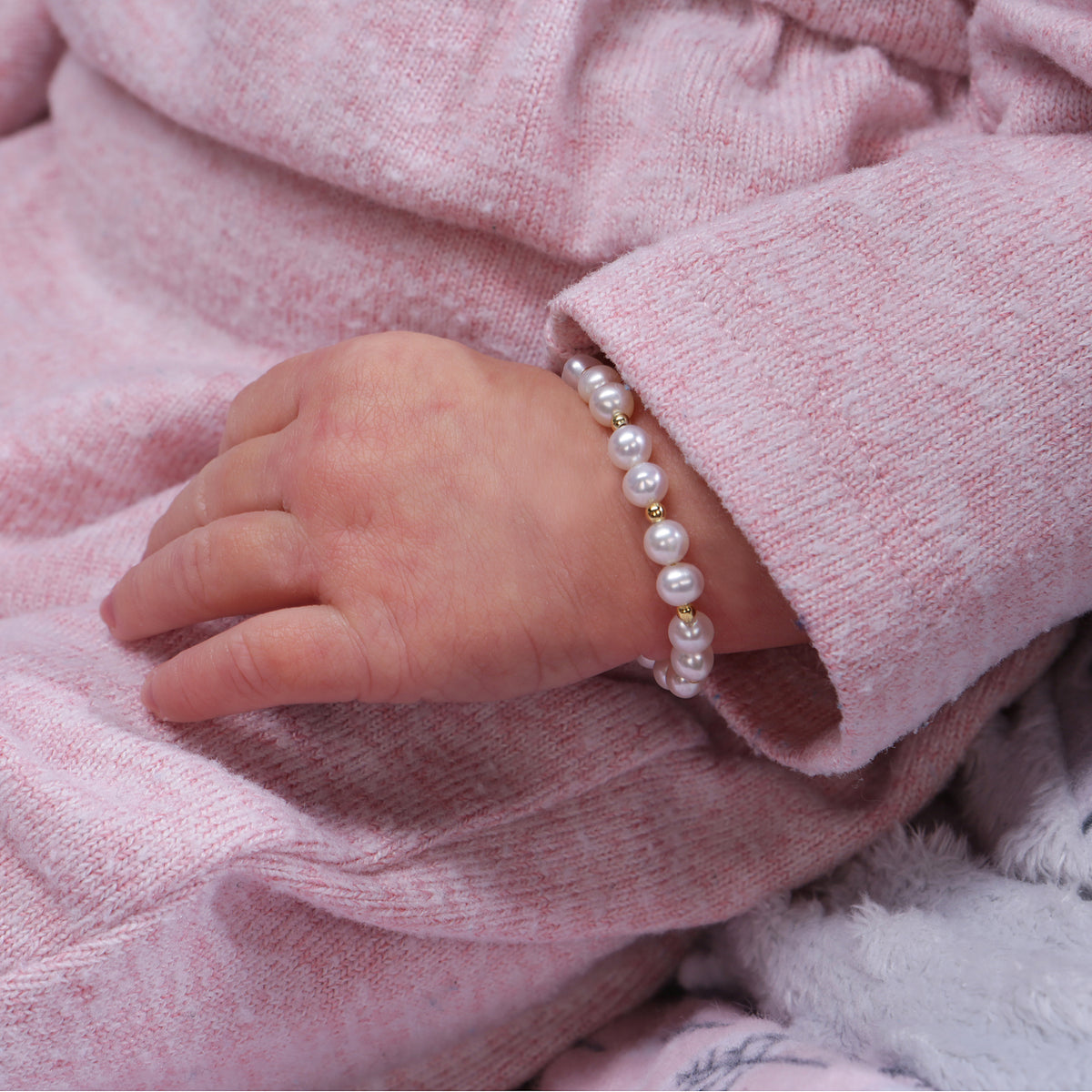 Kids 14K Gold Plated Freshwater Pearl Bracelet for Little Baby Girls ...