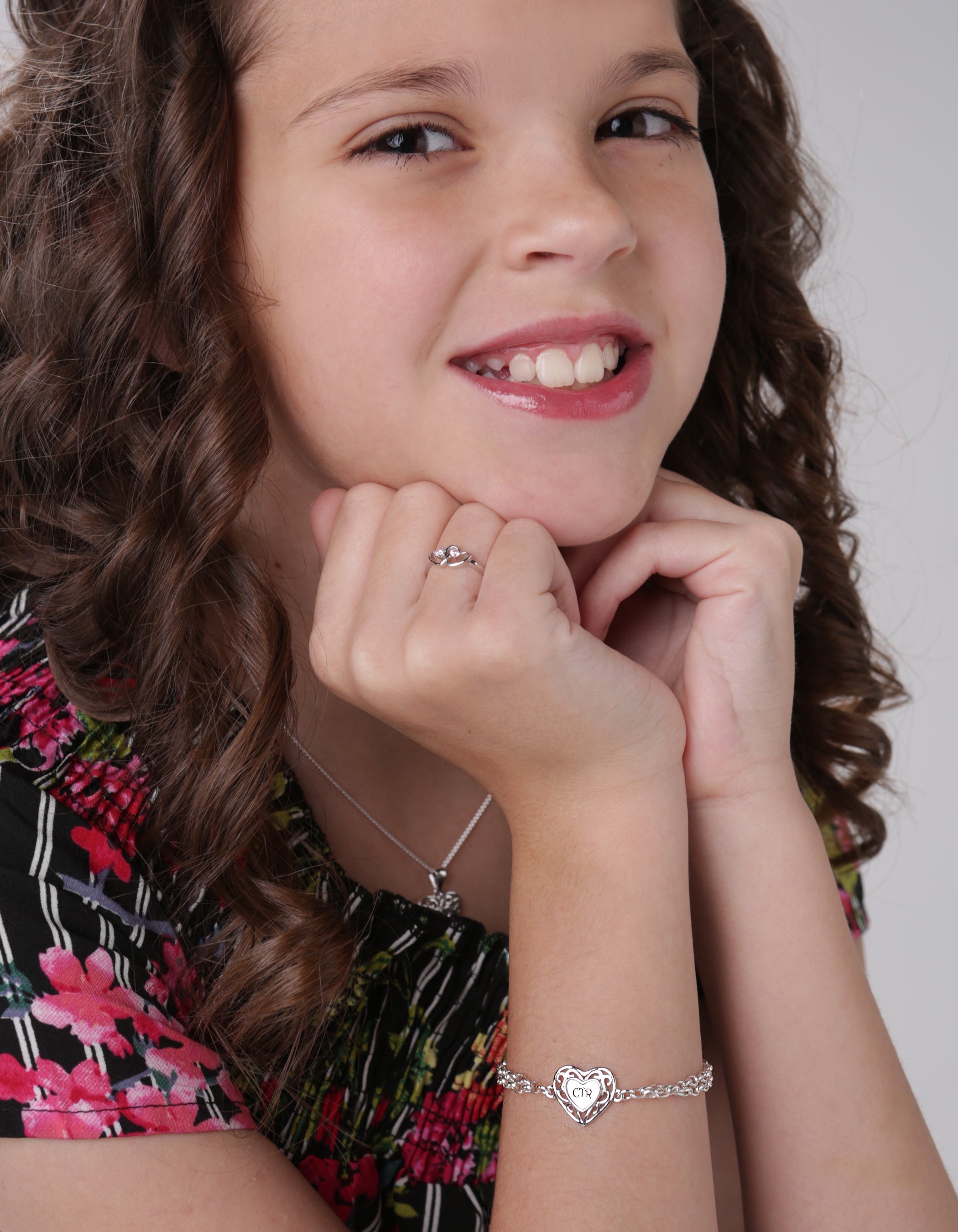 CTR Bracelet with Silver Heart for Girls Baptism Gift – Cherished ...